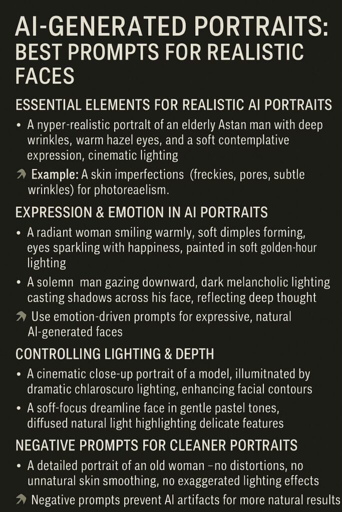 AI-Generated Portraits: Best Prompts for Realistic Faces - Robot Builders