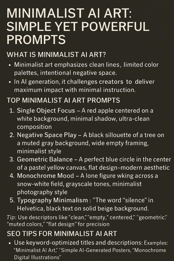 Minimalist AI Art: Simple Yet Powerful Prompts - Robot Builders