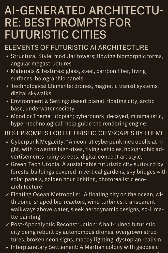 AI-Generated Architecture: Best Prompts for Futuristic Cities - Robot Builders