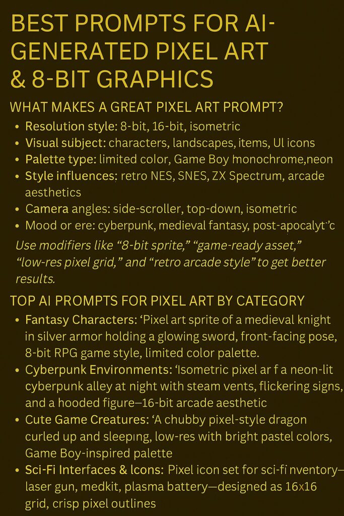 Best Prompts for AI-Generated Pixel Art & 8-Bit Graphics - Robot Builders