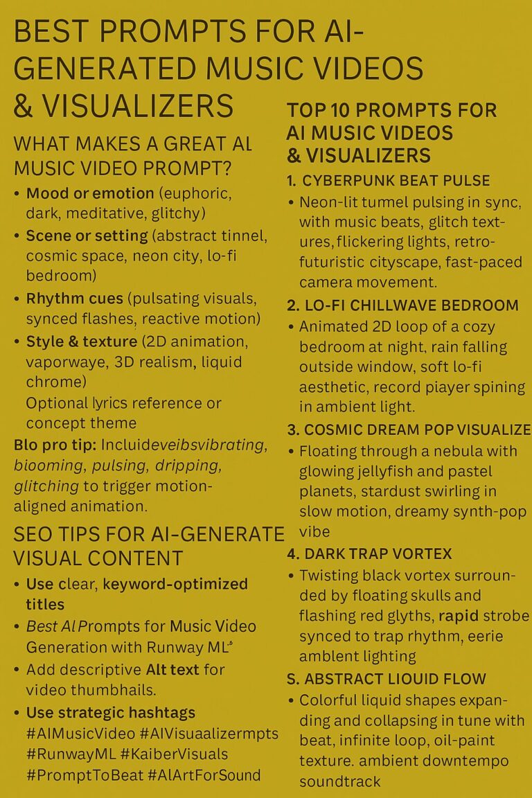 Best Prompts for AI-Generated Music Videos & Visualizers: A Creative ...