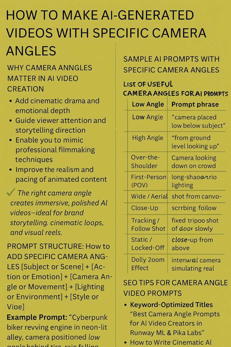 How to Make AI-Generated Videos with Specific Camera Angles: A Step-by-Step Guide for 2025 ...