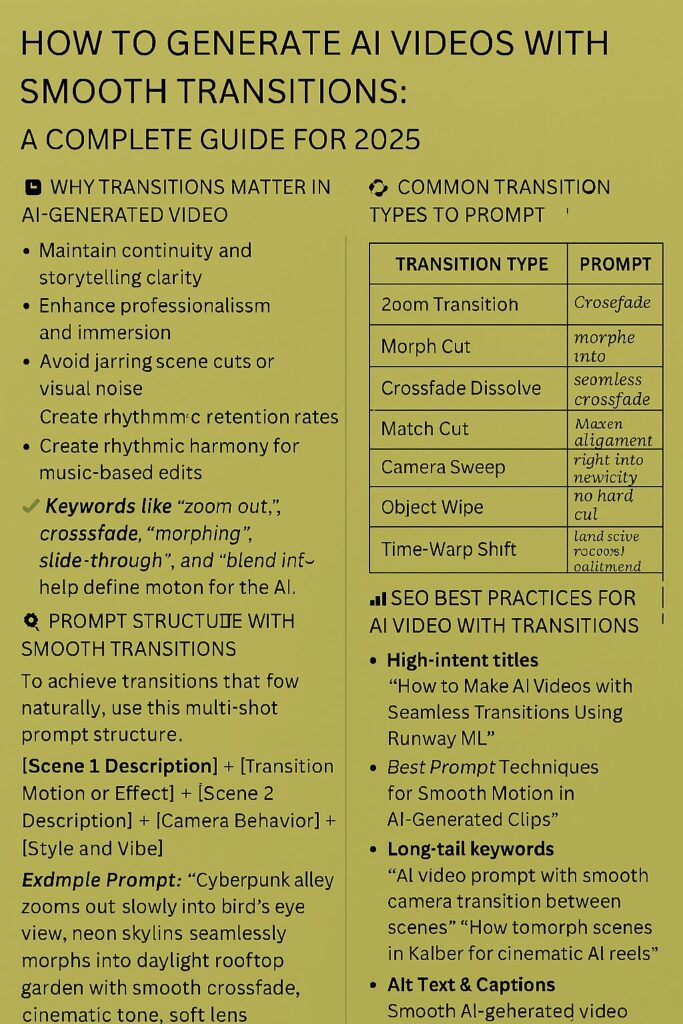 How to Generate AI Videos with Smooth Transitions: A Complete Guide for ...