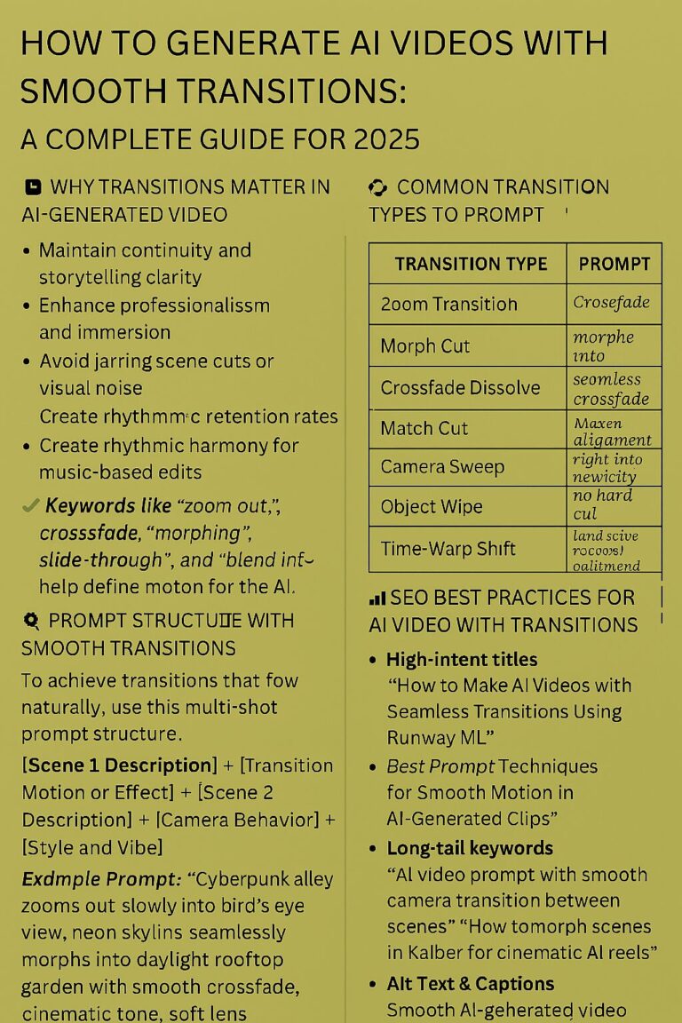 How to Generate AI Videos with Smooth Transitions: A Complete Guide for ...