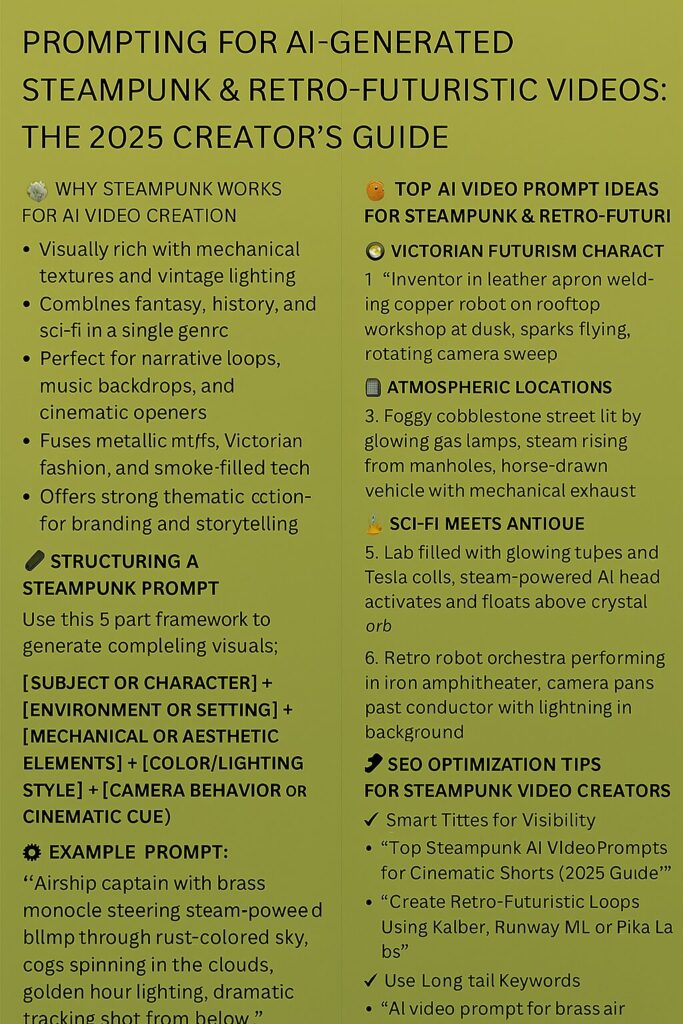 Prompting for AI-Generated Steampunk & Retro-Futuristic Videos: The 2025 Creator’s Guide - Robot ...