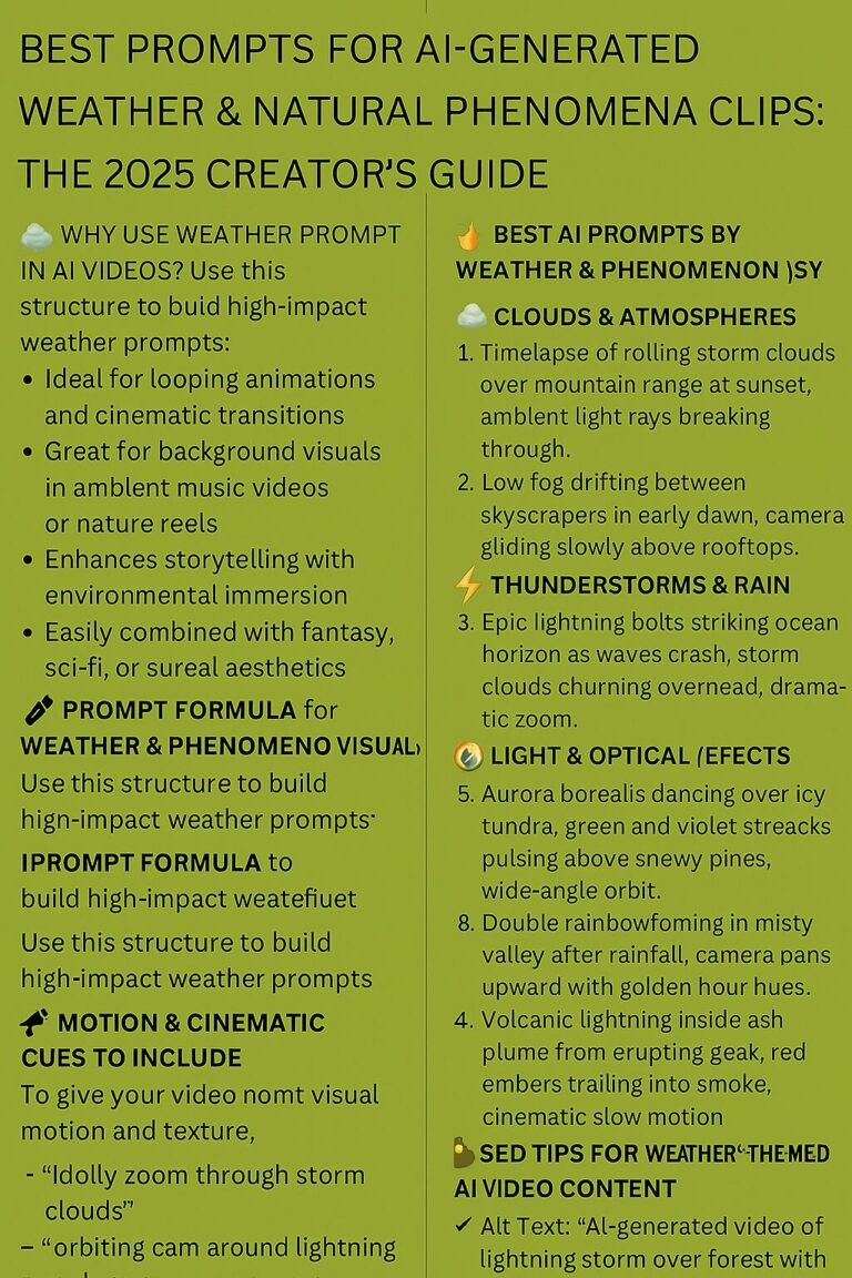 Best Prompts for AI-Generated Weather & Natural Phenomena Clips: The ...