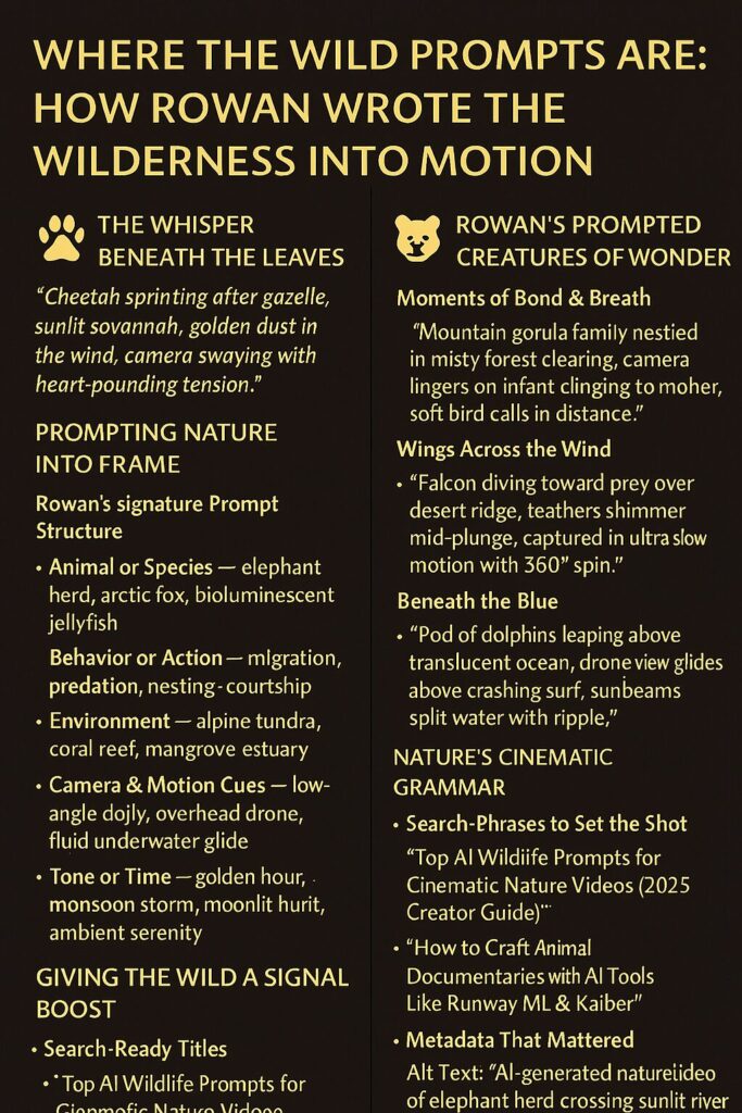 Best Prompts for AI-Generated Animal & Wildlife Documentaries: 2025 ...